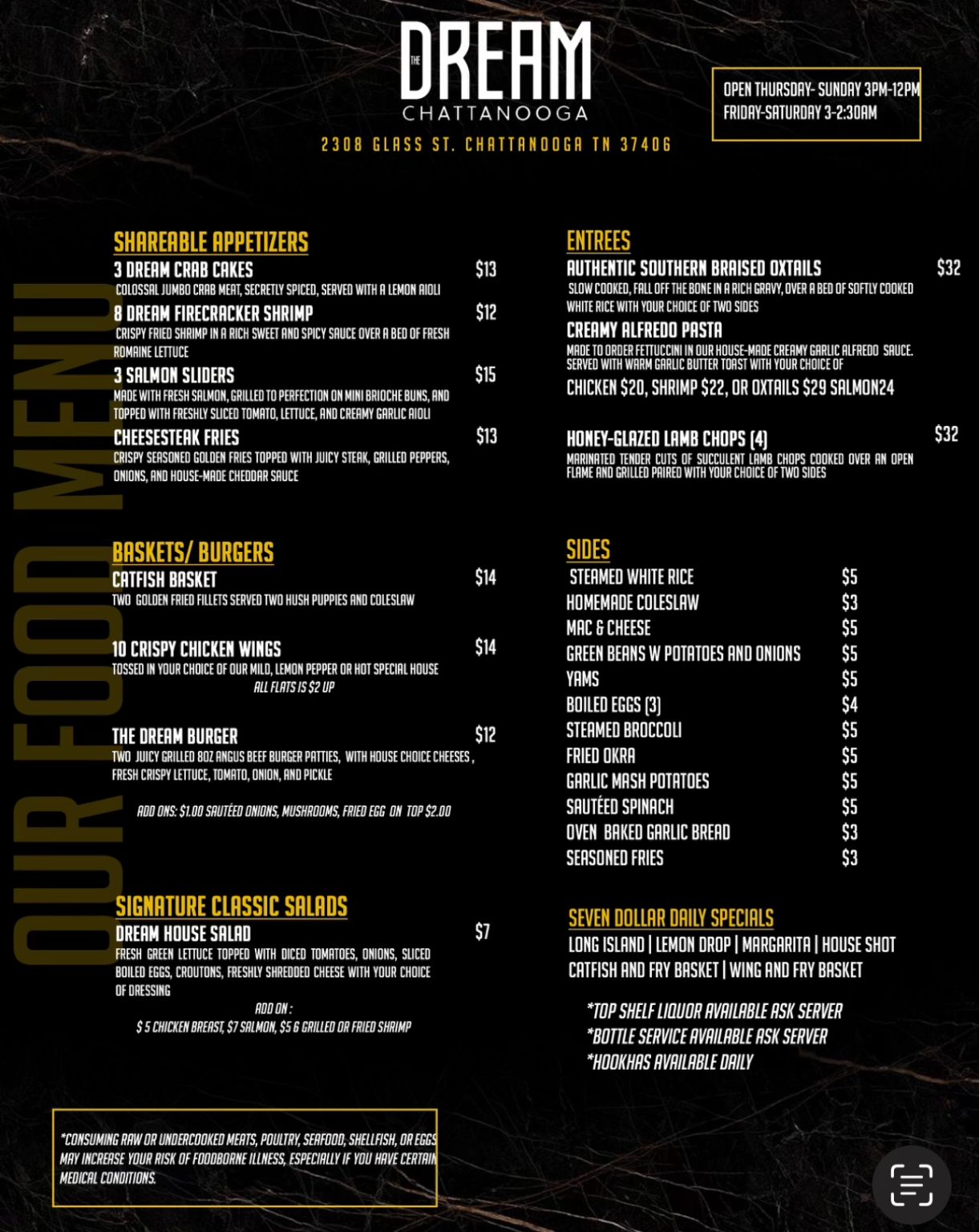 Menu - Dream Restaurant